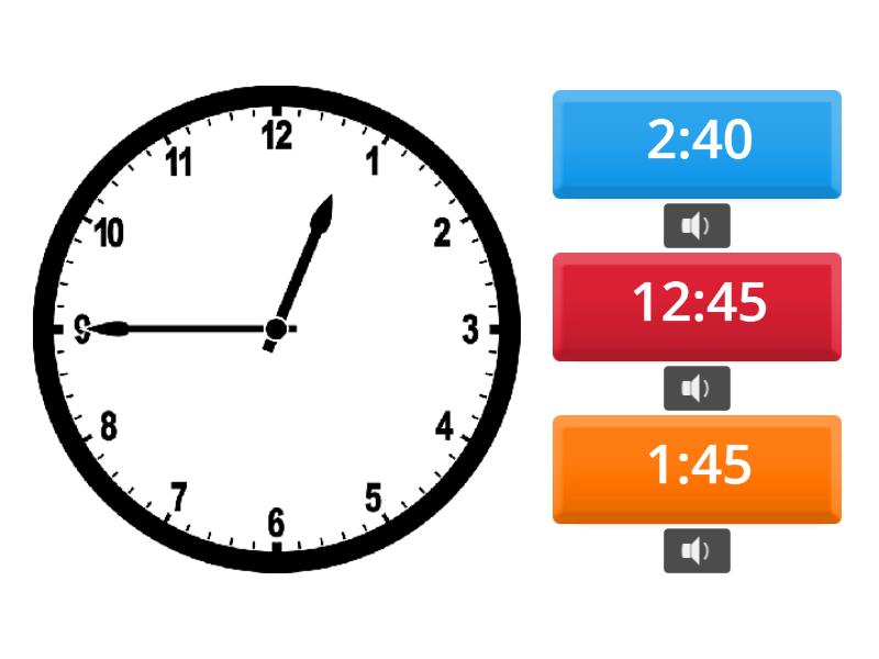 Clocks 00 15 30 45 SHORT (digital answers) - Quiz