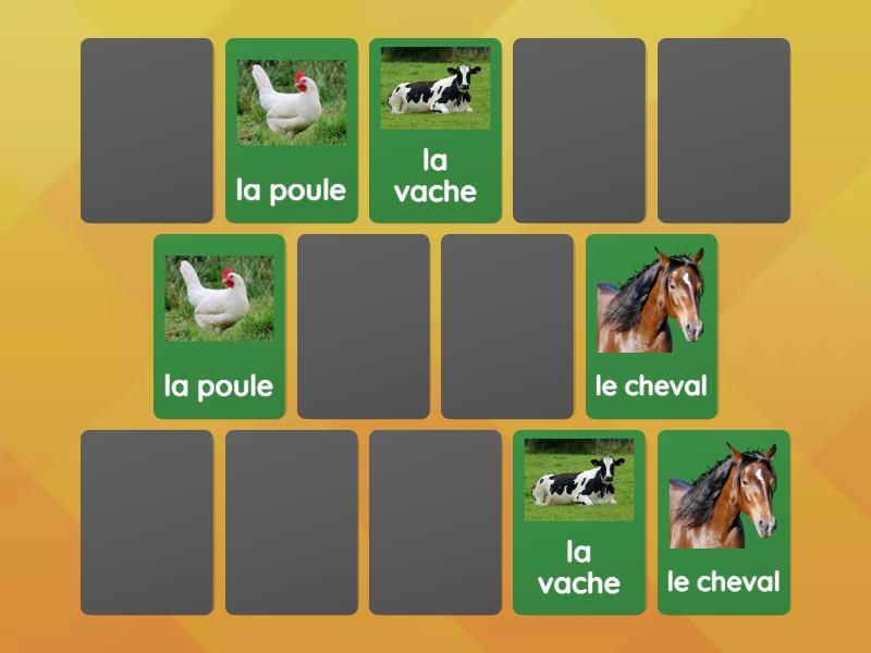 Les animaux de la ferme - Matching pairs