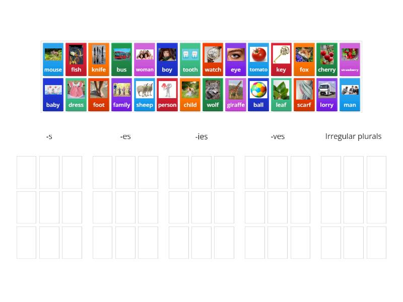 AS2 Unit 10 Plurals - Group sort