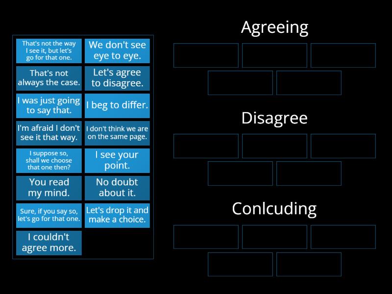 Agreeing and Disagreeing - Ordenar por grupo