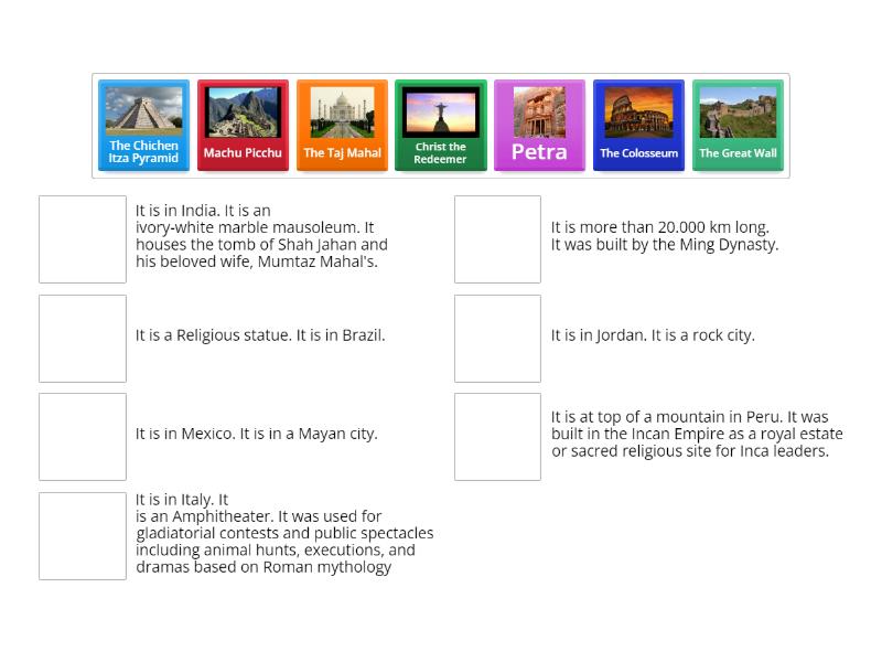 The Seven Wonders of the world - Match up