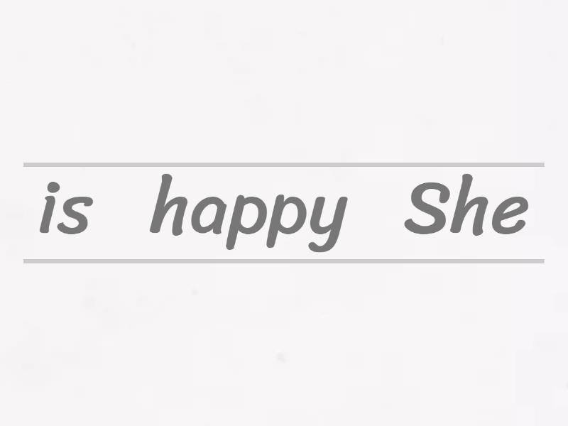He's happy (Unit 5) - Unjumble