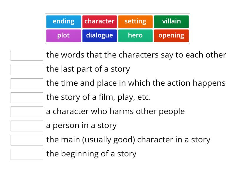 Elements of a story - Une las parejas