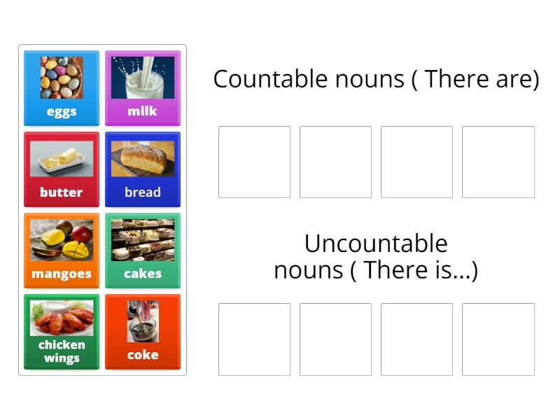 Countable and uncountable nouns - Group sort