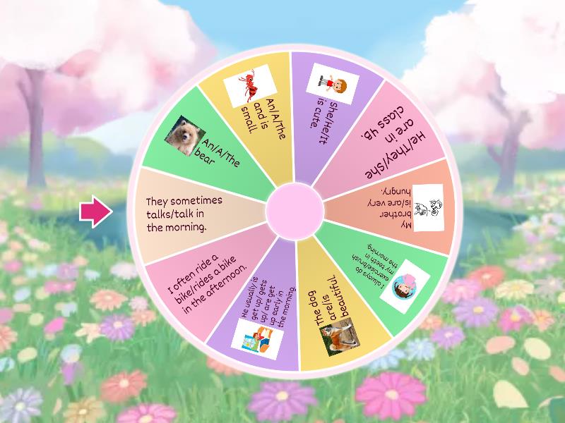 GRAMMAR WHEEL - 4th (English Exam) - Spin the wheel