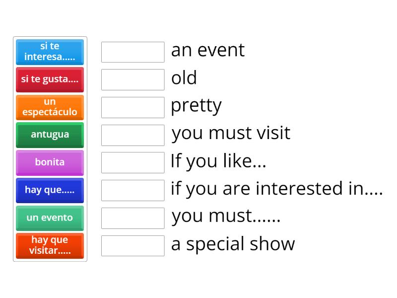 Unit 2 La cultura en la calle - Match up