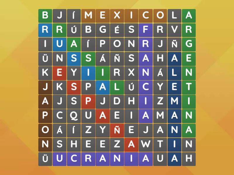 PAISES SOPA DE LETRA - Wordsearch