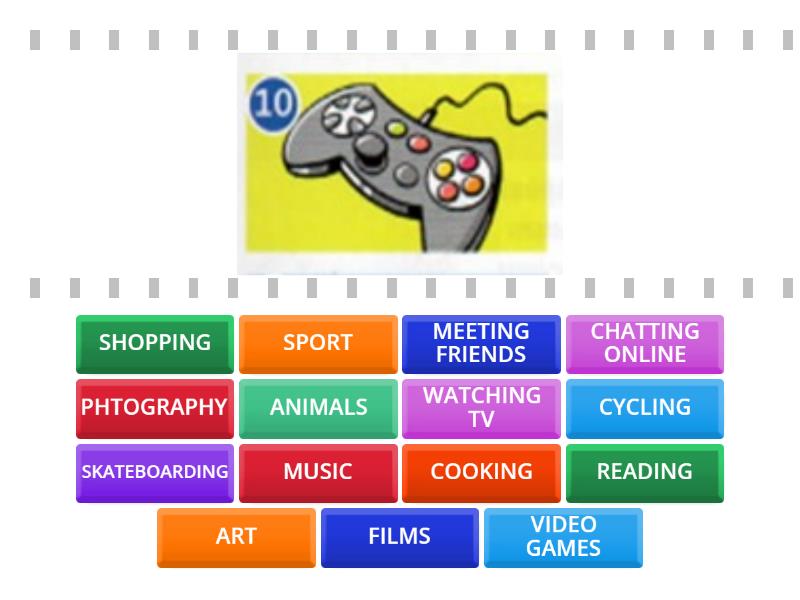Can you guess the following hobbies and interests? - Find the match