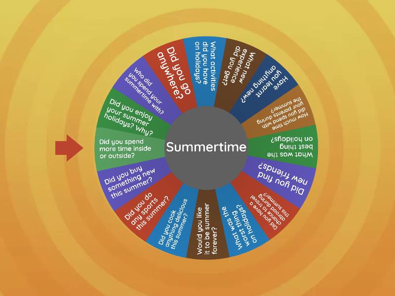 summer holidays - Spin the wheel