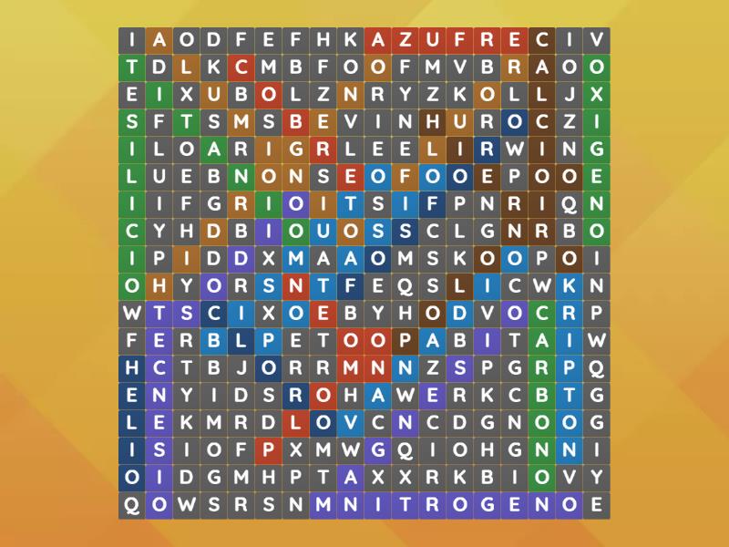 sopa de elementos - Wordsearch