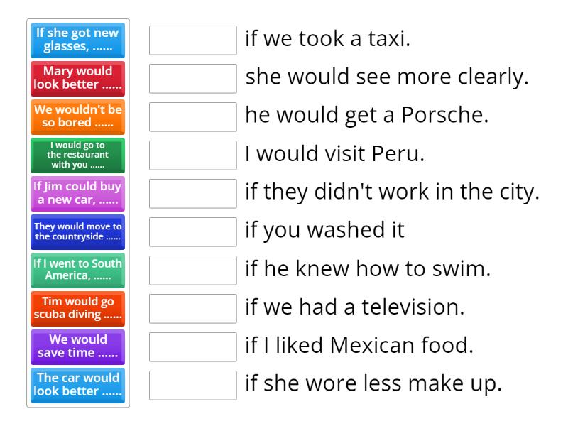 Conditionals type 2 - Match up