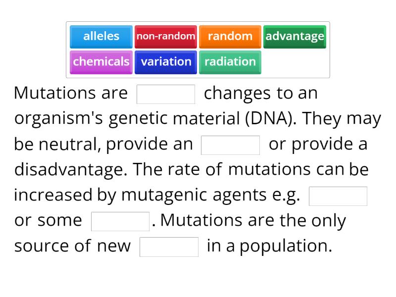 3.6 Mutations - Complete the sentence