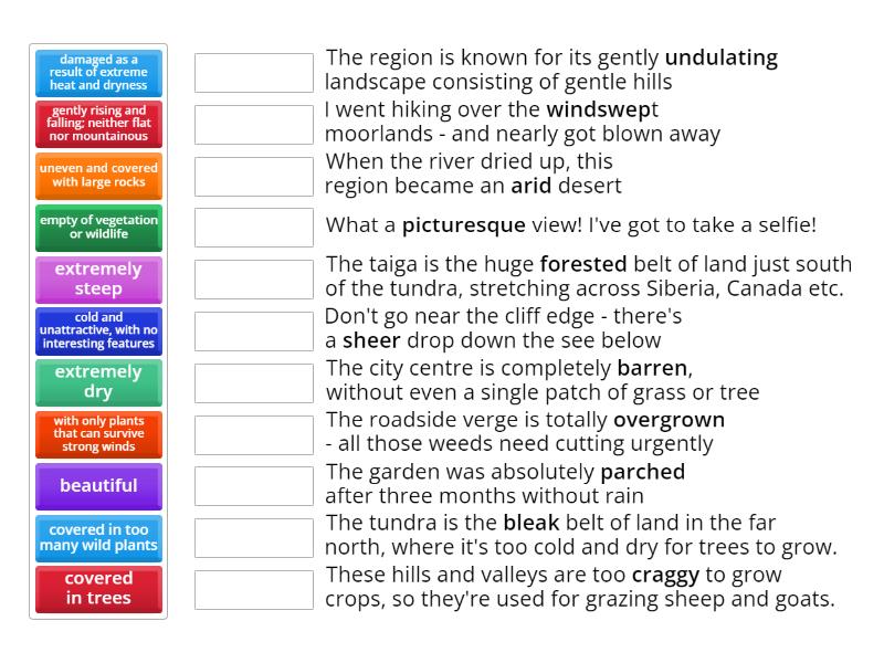 Landscape Adjectives - Match up