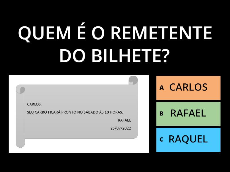 BILHETE - Quiz