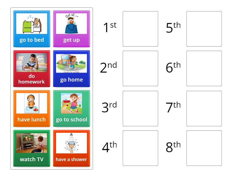 Order the activities - daily routines - Orden correcto