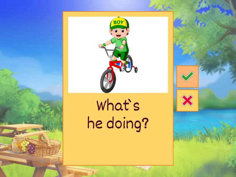 present continuous - Flash cards