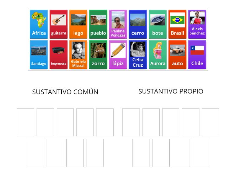 Sustantivos propios y comunes - Group sort