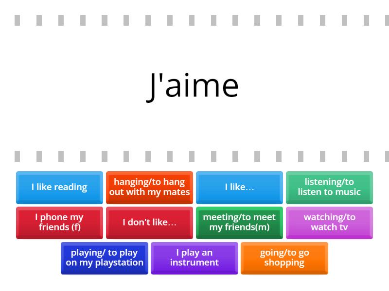 Mes passe temps - Find the match