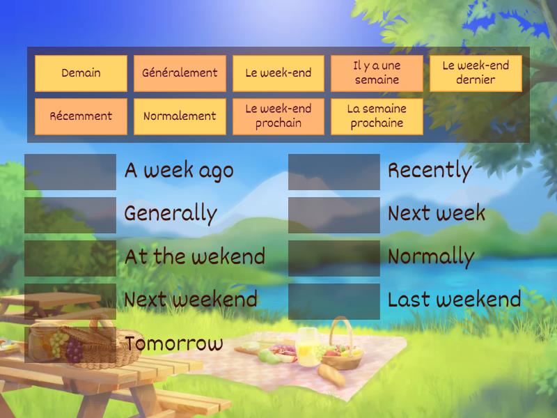 Year 9 French - Time Phrases - Match up