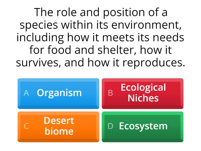Ecosystems mind map vocabulary - Quiz