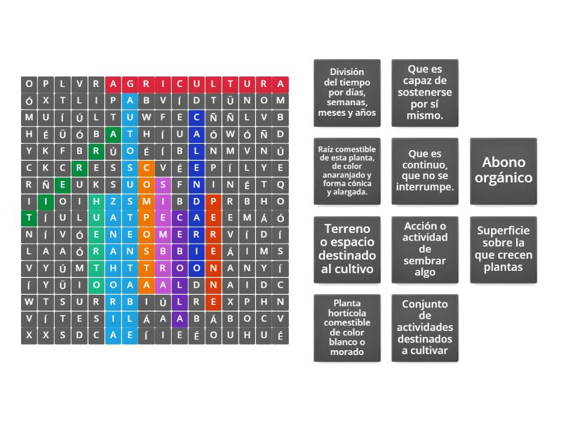 Agricultura - Sopa de letras