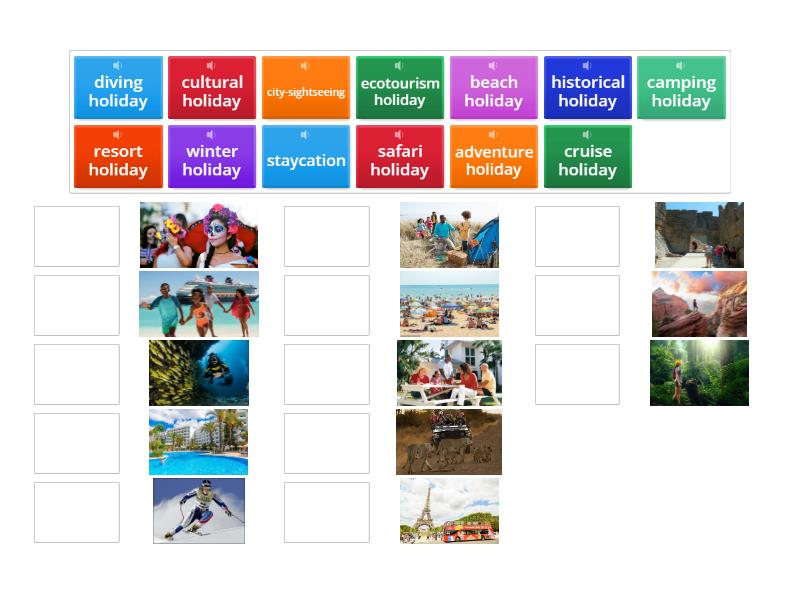 Types of holidays - Match up