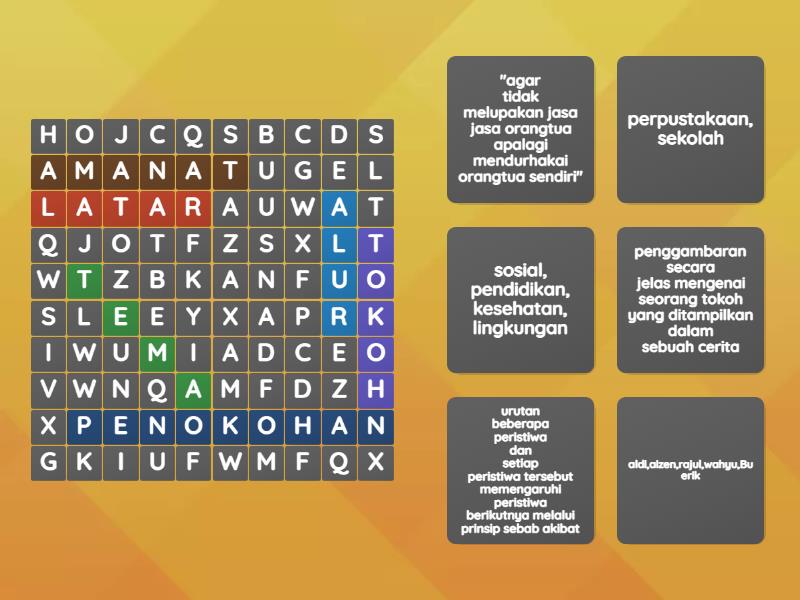 penilaian karya fiksi - Wordsearch