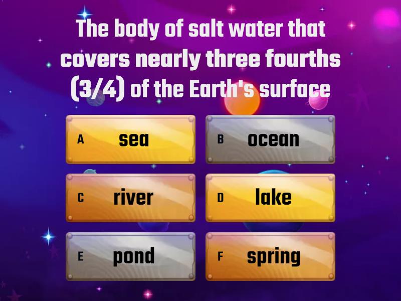 SCIENCE - WATER FORMS & SOIL TYPES - Quiz