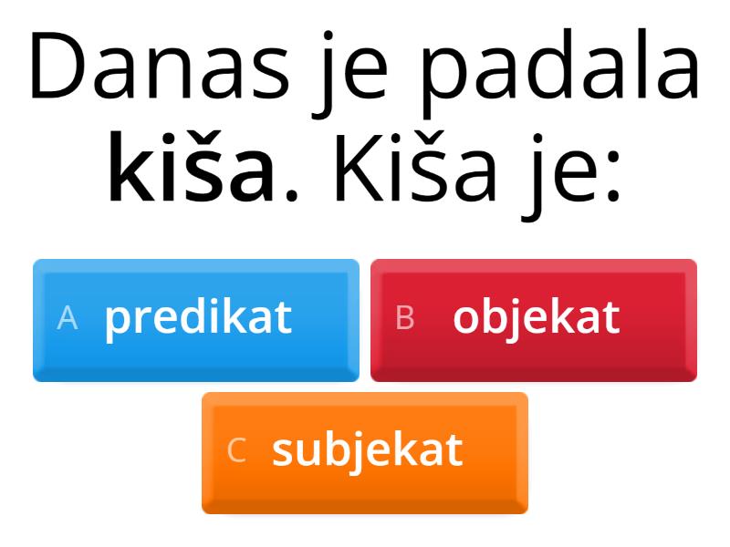 Subjekat i predikat - Quiz
