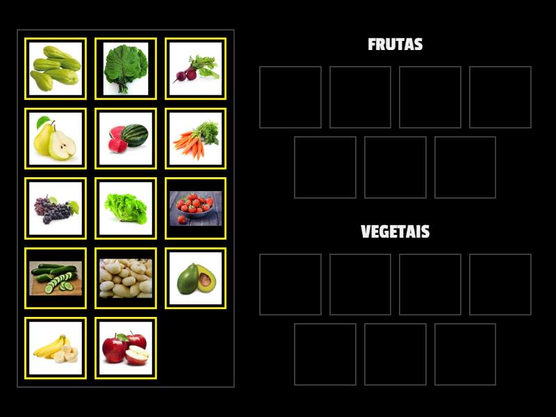 SEPARE AS FRUTAS E VEGETAIS - Group sort
