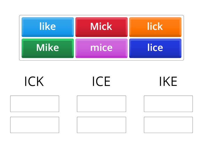 ICK - ICE - IKE Sort - Group sort