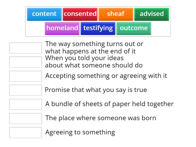 Critical Vocabulary: Module 6 Week 3 - Match up