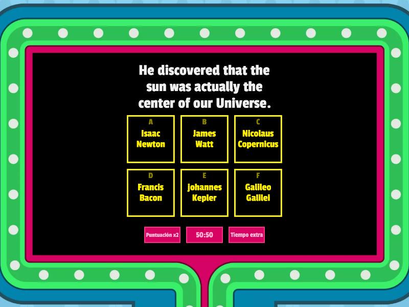 Scientific Revolution - Gameshow quiz