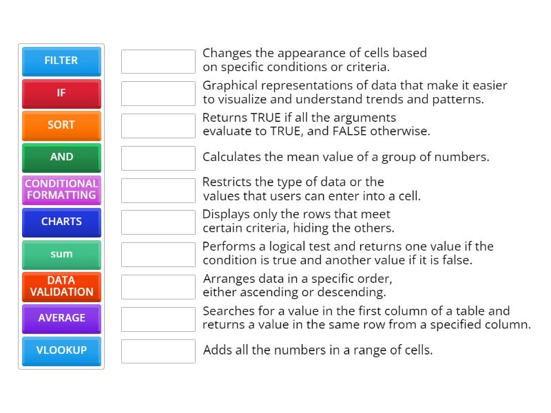 Microsoft Excel Activity 2 Match Up 