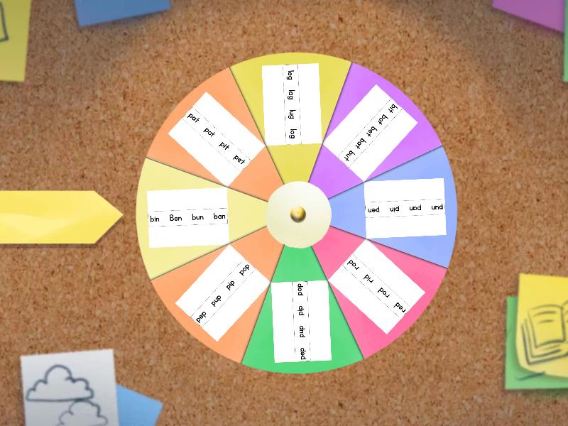 Vowel fluency strips - Spin the wheel