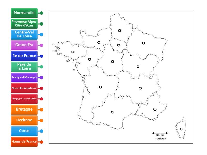 Les régions de France - Labelled diagram