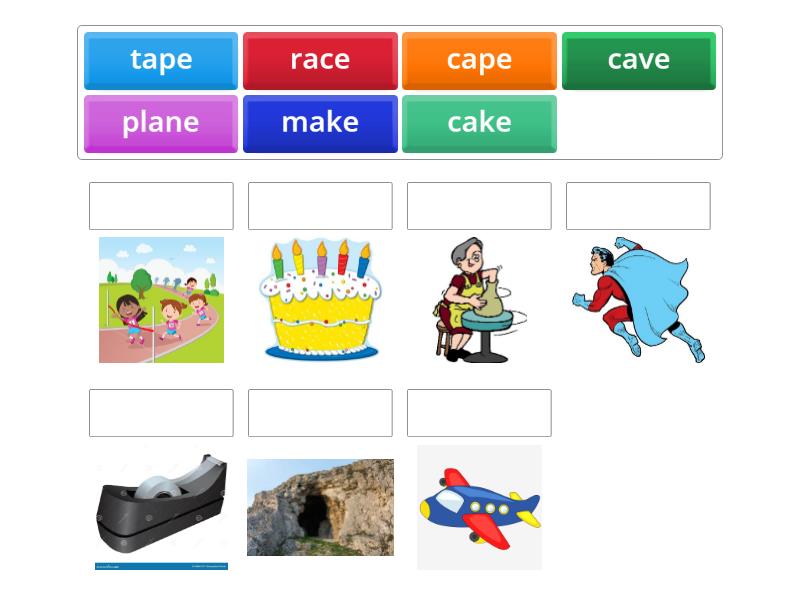 Magic e words ( long vowel a) - Match up