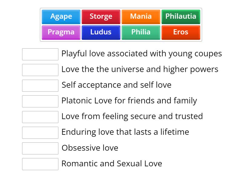 Types of Love - Match up