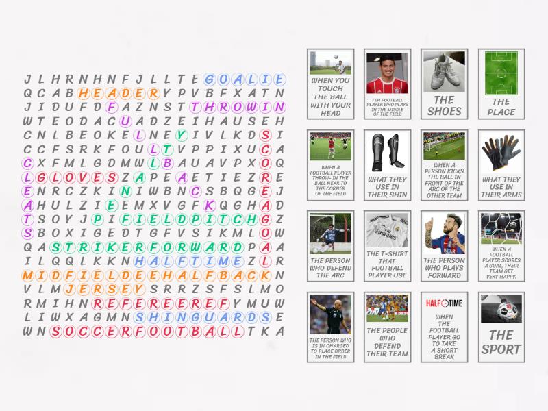 FOOTBALL VOCABULARY - Wordsearch