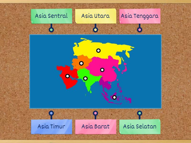 Pembagian Peta Wilayah Asia - Labelled diagram