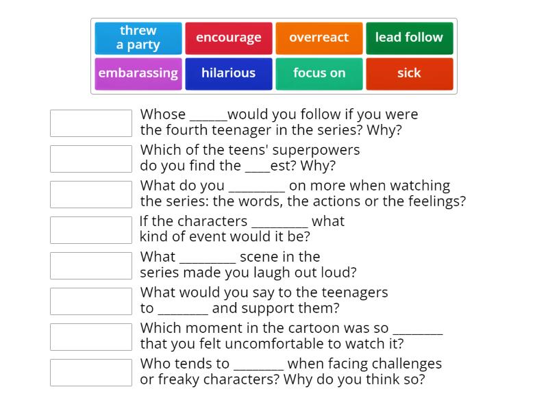 Hollow vocabulary 6 questions - Match up