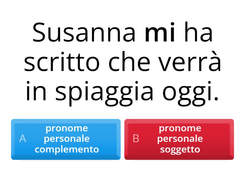Pronomi soggetto, complemento, cortesia, riflessivi - Quiz