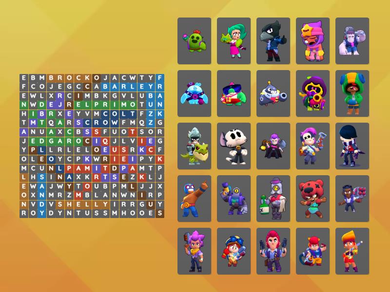 Brawl stars maty - Wordsearch