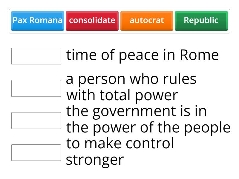 Ancient Rome Vocabulary - Match up