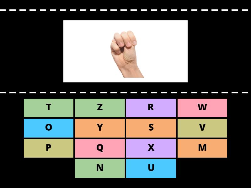 ASL Alphabet Game M-Z Quiz - Find the match