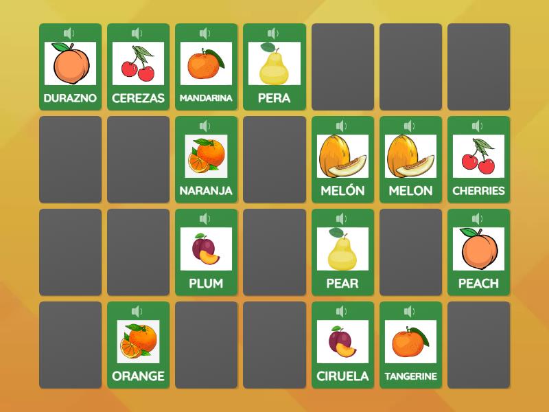 FRUITS MEMORY GAME - Matching pairs