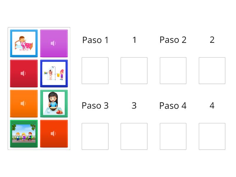 Sentido temporal: rutina del día - Group sort