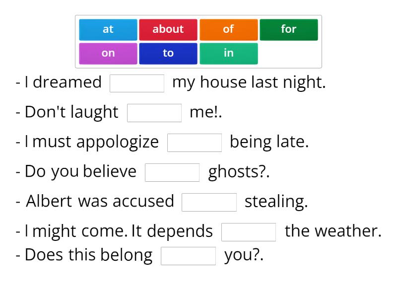 Verbs prepositions - Missing word