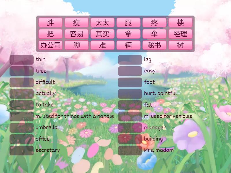 HSK 3 - Lesson 2 (arti) - Match up