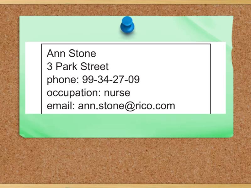 Personal Information - Find Someone Who ... - Flash cards